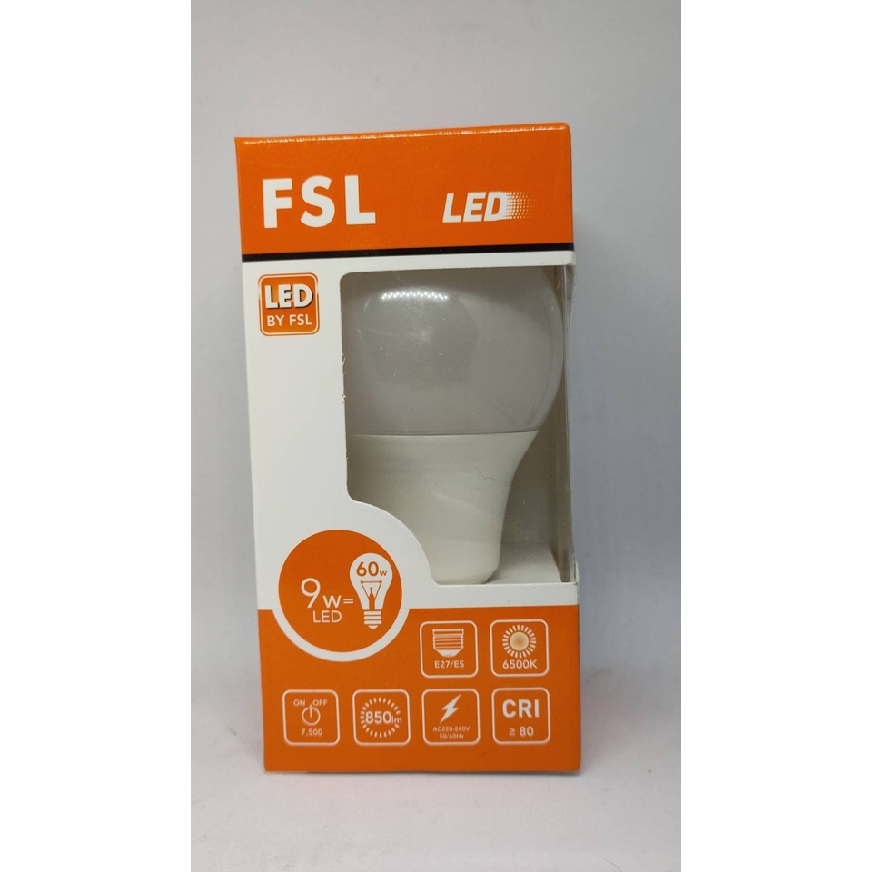 FSL LED A60 Bulb 9W 6500K 850lm E27 | Shopee Thailand