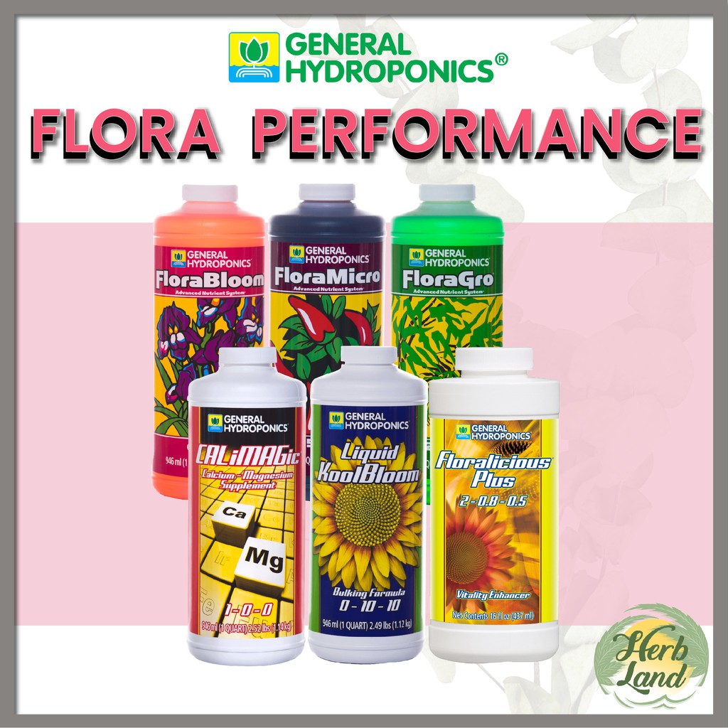 General Hydroponic - FLORA PERFORMANCE SET ปุ๋ยพื้นฐาน 6 ขวด ดูแล ...