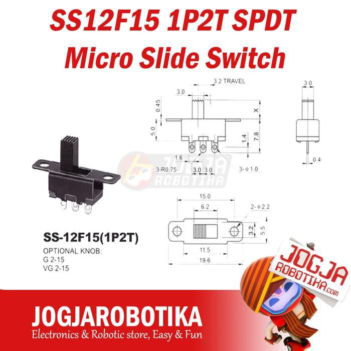 SS12F15 1P2T SPDT สวิตช์สไลด์ไมโคร | Shopee Thailand