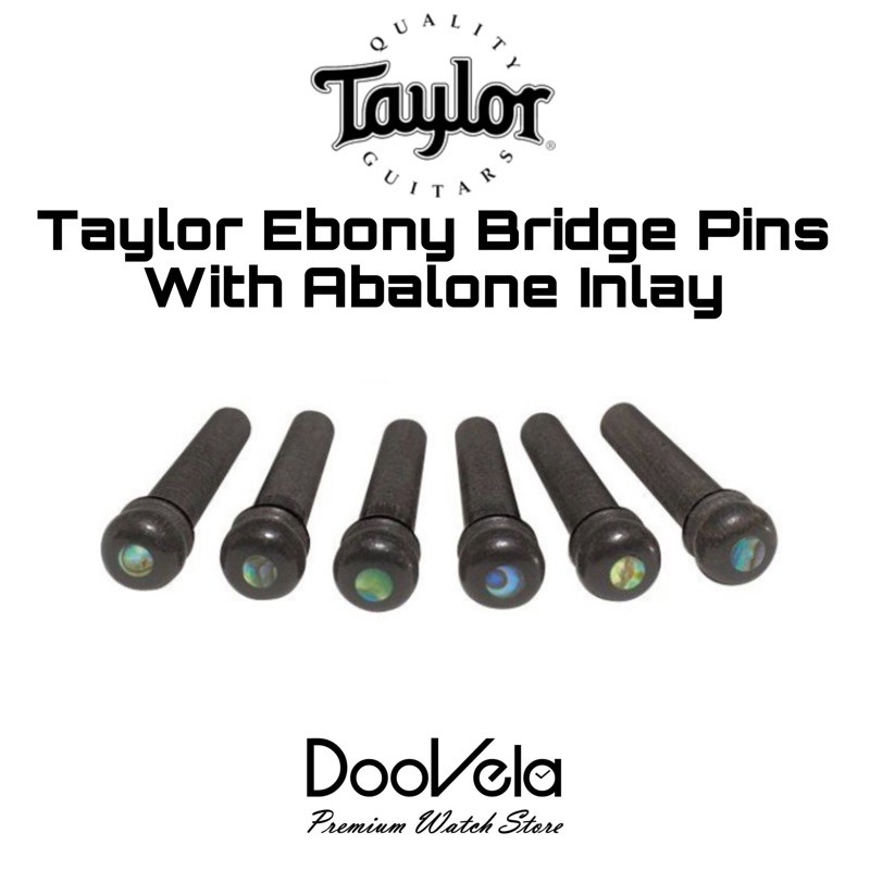Taylor Ebony Bridge Pins with Abalone Inlay หมุดไม้อีโบนี่ ประดับอะบา ...