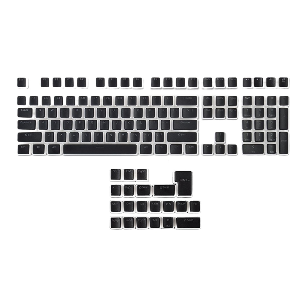108-key White Dot Keycaps PBT Dye Sublimation Personality Keyboard ...