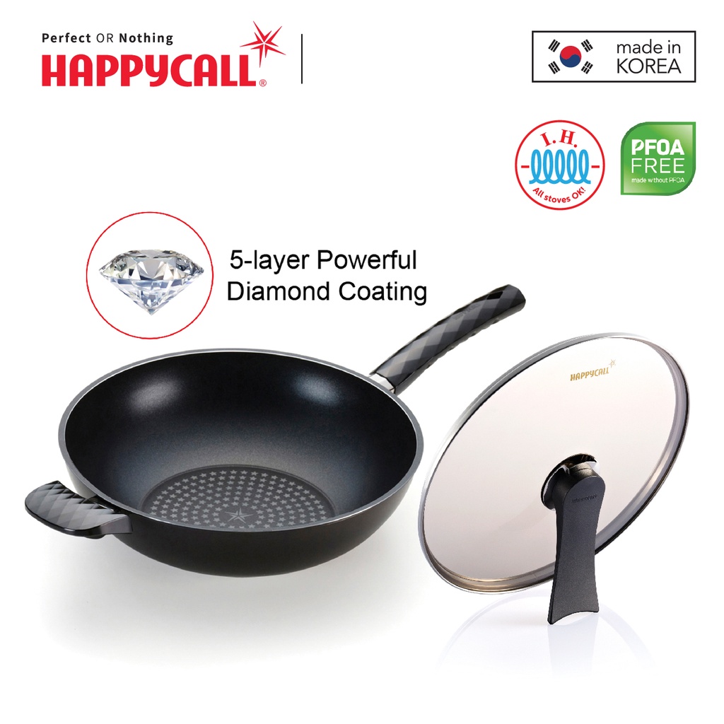 Happycall กระทะ DIAMOND พร้อมฝาปิด / 3900-0109 | Shopee Thailand