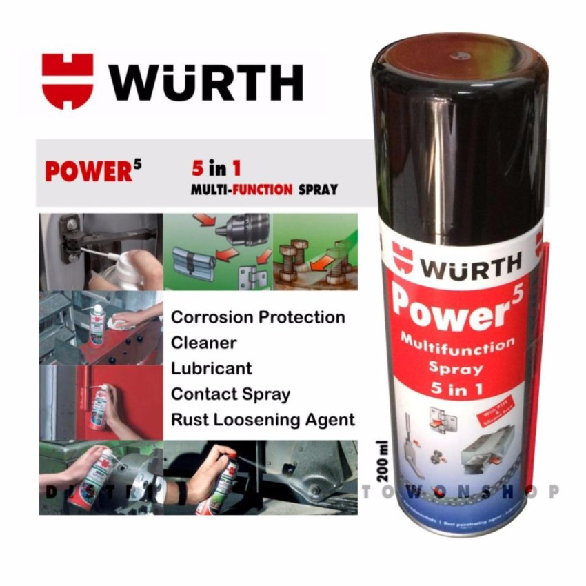 SALE!! WURTH POWER 5 สเปรย์อเนกประสงค์ หล่อลื่น ขจัดสนิม Multi function ...