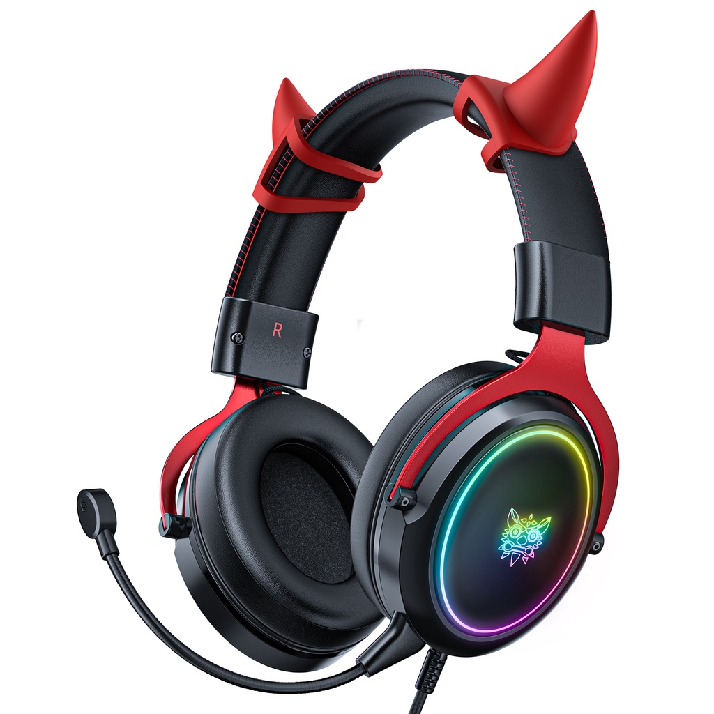 ONIKUMA X10 / Cat Pink / Devil Horn RGB Gaming Headset หูฟัง หูฟังมือ ...