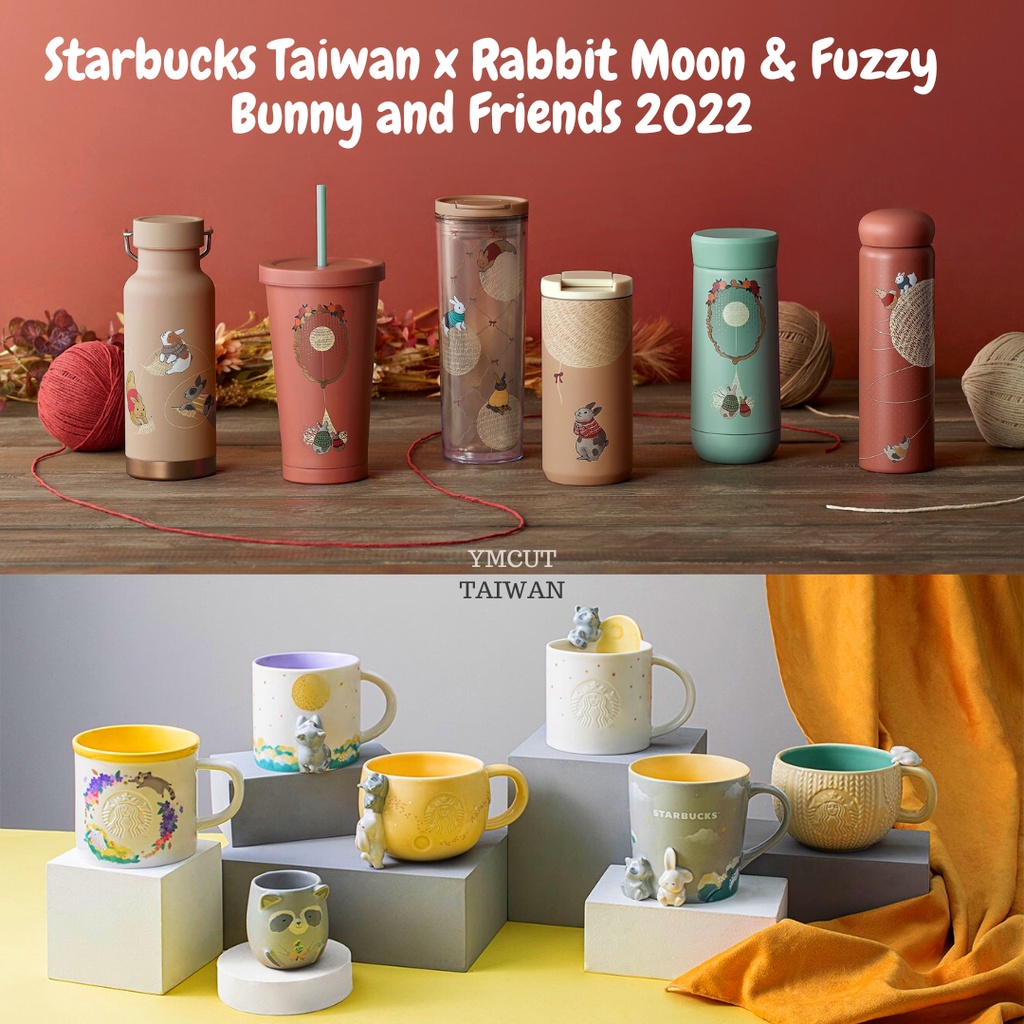 Starbucks Taiwan Rabbit Full Moon Fuzzy Bunny & Friends 2022 แก้วสตาร์ ...