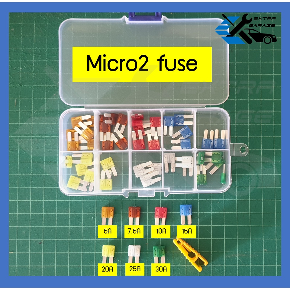 ฟิวส์รถยนต์ 50ตัว Micro fuse/Micro2 fuse/Mini fuse/Regular fuse 2A/3A ...