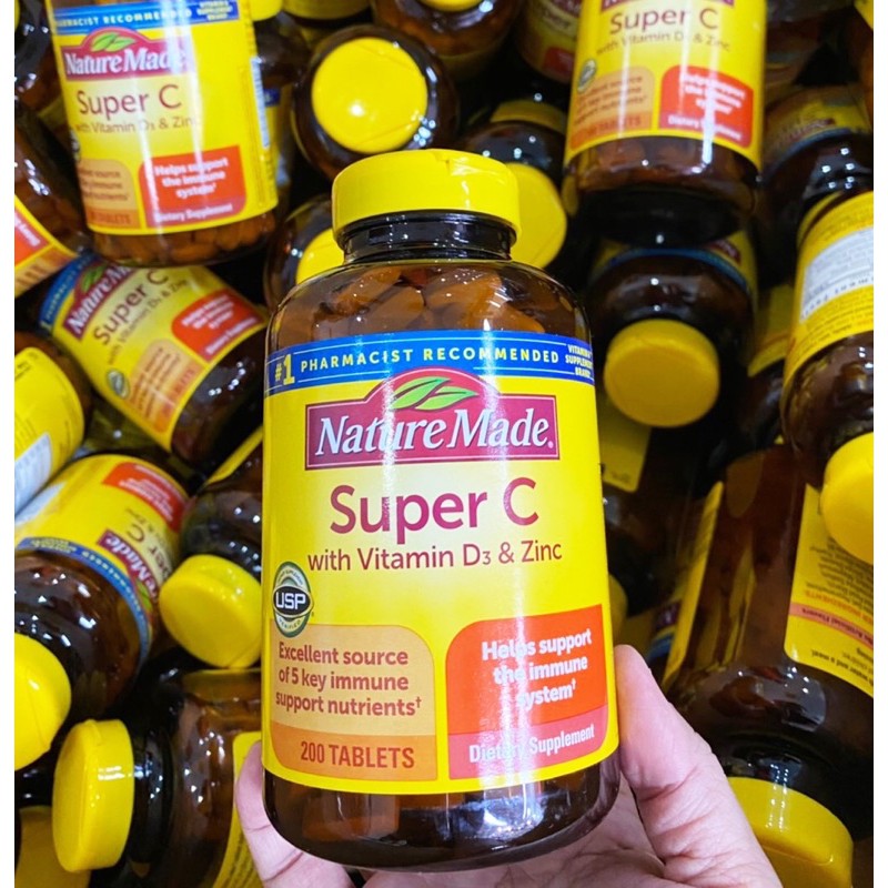 Nature Made Super C Immune Complex, with Zinc Tablets 200 Tablets ...