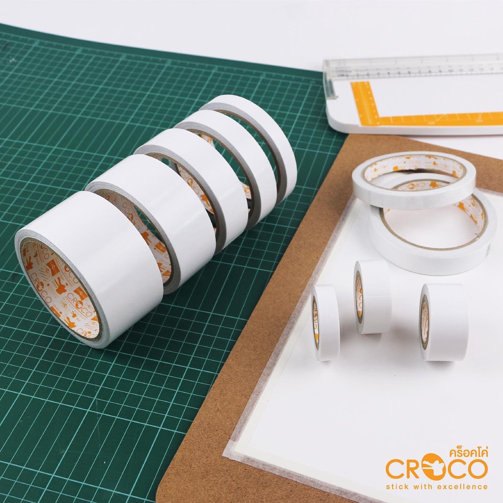 CROCO เทปกระดาษกาวสองหน้า Double-sided Tissue Tape | Shopee Thailand