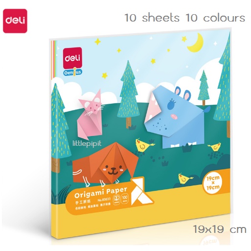 กระดาษพับโอริกามิ Origami paper 15x15 cm (100 sheets) Deli 6407 / 74814 ...