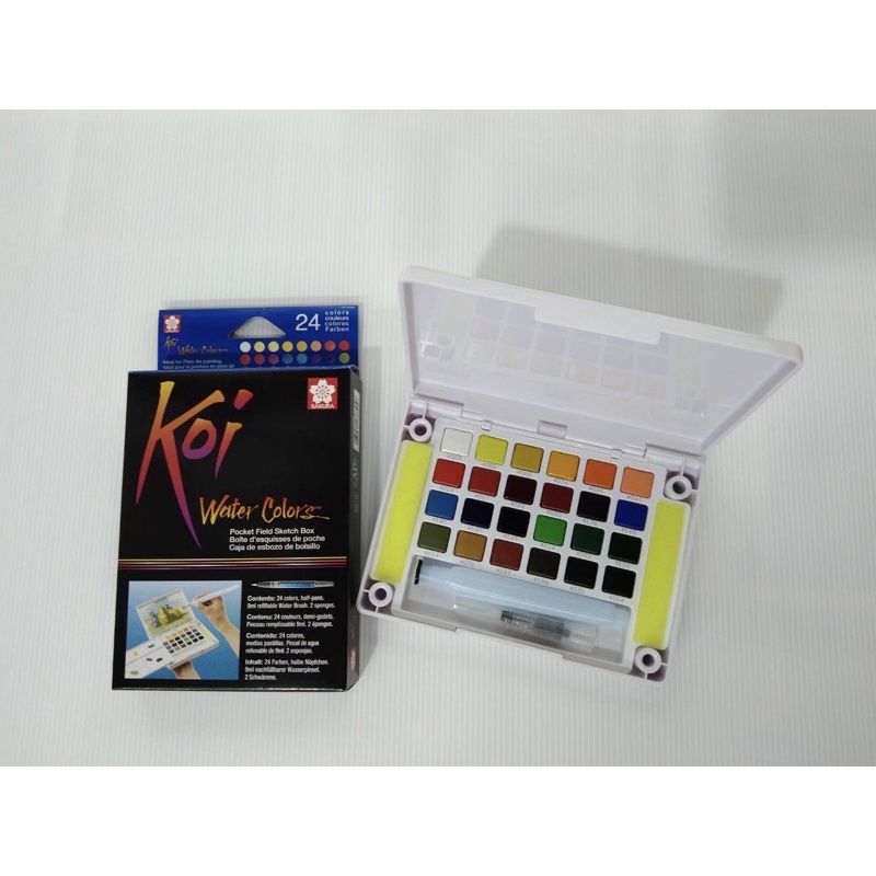 Sakura Color Products Corporation ชื่อสิ้นค้า สีน้ำตลับ 24 สี + พู่กัน ...
