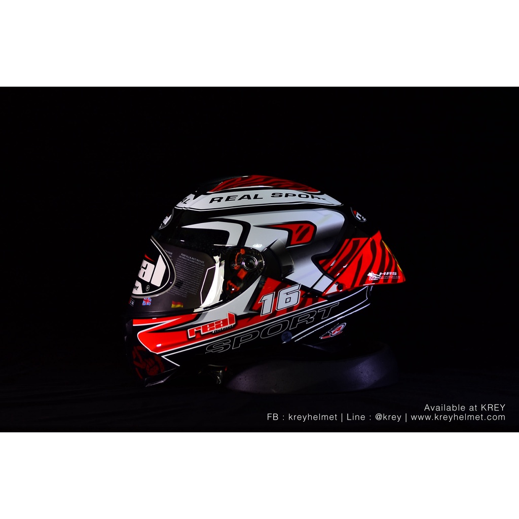 หมวกกันน็อค Real model Falcon R Sport Black RED | Shopee Thailand