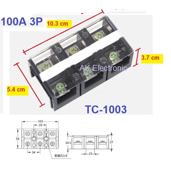 TERMINAL BLOCK 60A/100A/200A 1P/2P/3P/4P เทอร์มินอล บล็อก แผงต่อสายไฟ ...