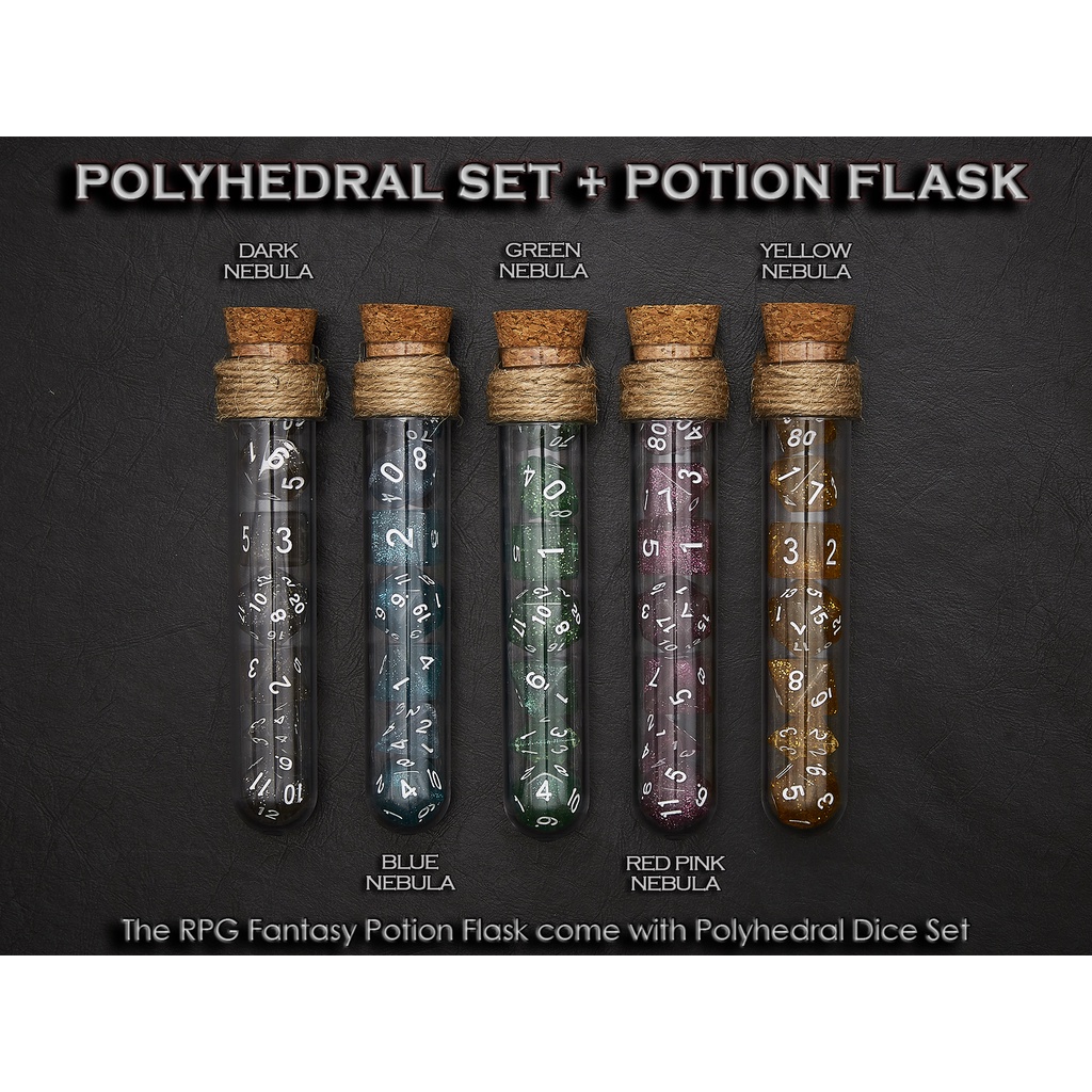 Potion Flask with Dice Set of 7 | ลูกเต๋า Dice For DnD D&D MTG RPG TRPG ...