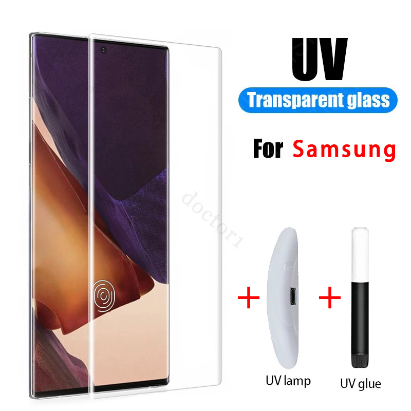 ฟิล์มกระจก กาว uv Samsung Galaxy ss S23 S22 S21 Note 20 Ultra S20 S10 S9 S8 10 9 8 Plus 5G 4G ...