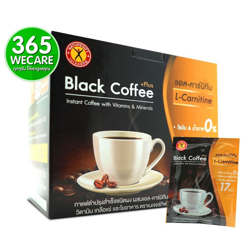 NATUREGIFT Black Coffee Plus L-Carnitine 10 ซอง 365wecare | Shopee Thailand