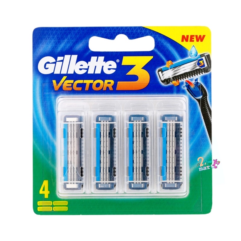 [สินค้าหมด] Gillette ยิลเลตต์ เวคเตอร์ 3 Vector 3 ใบมีดโกนหนวด สำรอง แพ ...