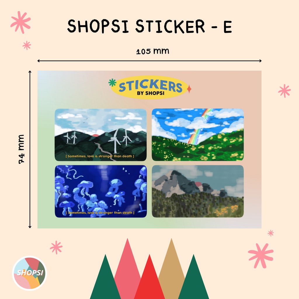 EXCLUSIVE | SHOPSI STICKER V2 สติ๊กเกอร์น่ารัก ลายการ์ตูน ขนาด A7 ผิว ...