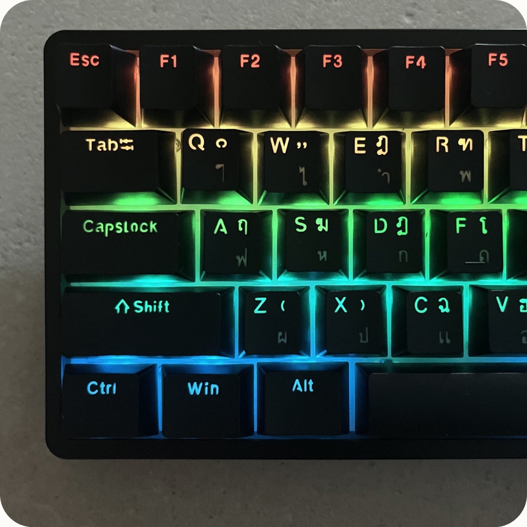 [โค้ดคุ้มลด 20%] Keycap ไทยไฟลอด 104 ปุ่ม คีย์แคปไทยไฟลอด Keycap Thai ...