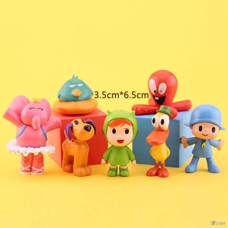 7Pcs/Set Kawaii Pocoyo Animal Toy Bird Duck Elephant Doll Toy Model ...