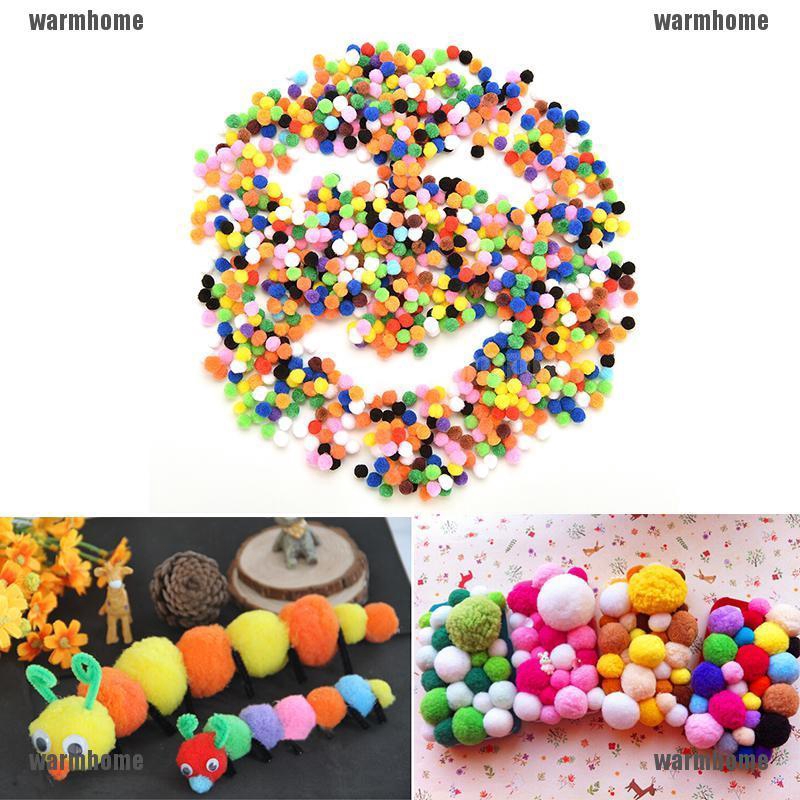 Whth ปอมปอม ขนปุยนุ่ม คละสี 10 มม. สําหรับเด็ก 1000 ชิ้น | Shopee Thailand