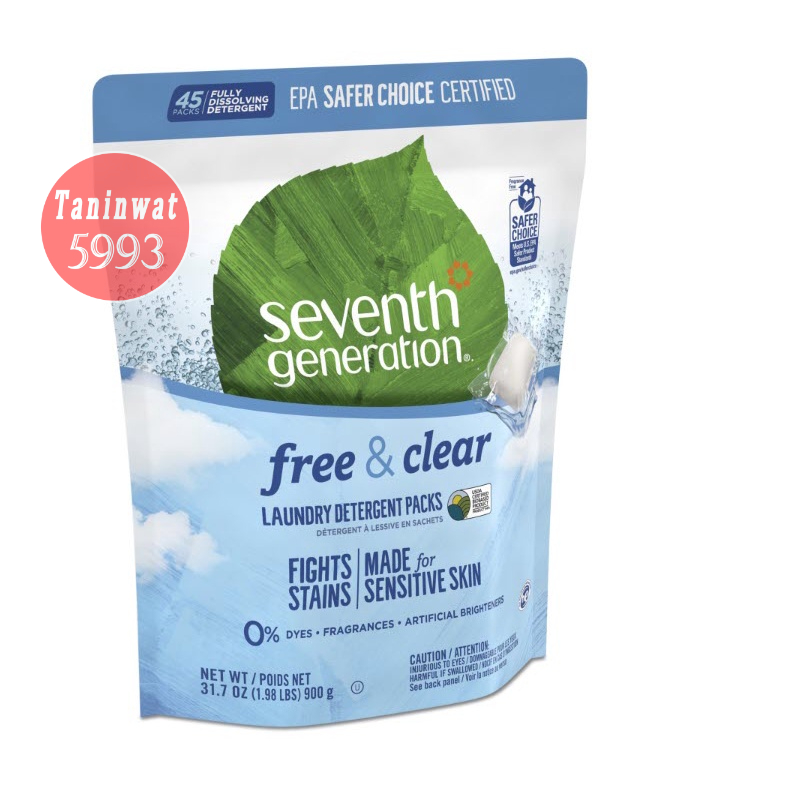 Seventh Generation Laundry Detergent Packs Free & Clear 45 Packs เจลบอล ...
