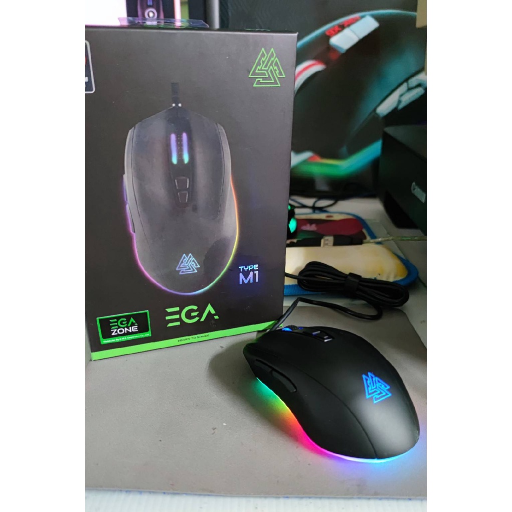 เมาส์มาโคร เมาส์เกมมิ่ง EGA TYPE M1 RGB Mouse Gaming Macro ปรับกัน2ปี ...