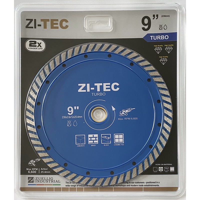 ใบตัดเพชร ZI-TEC 9" รุ่น TURBO | Shopee Thailand