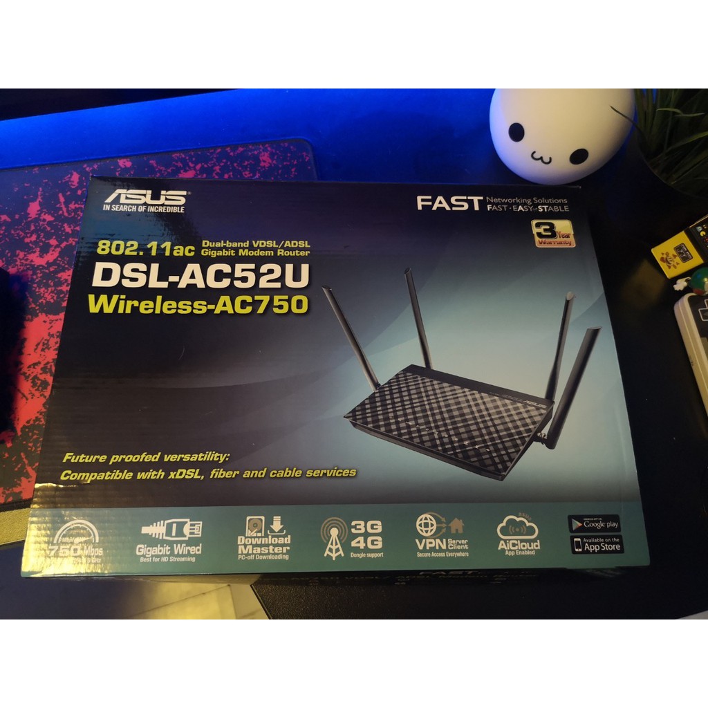 ASUS สเป็คเทพ มีเครื่องเดียว Asus Wireless Router รุ่น DSL-AC52U ...