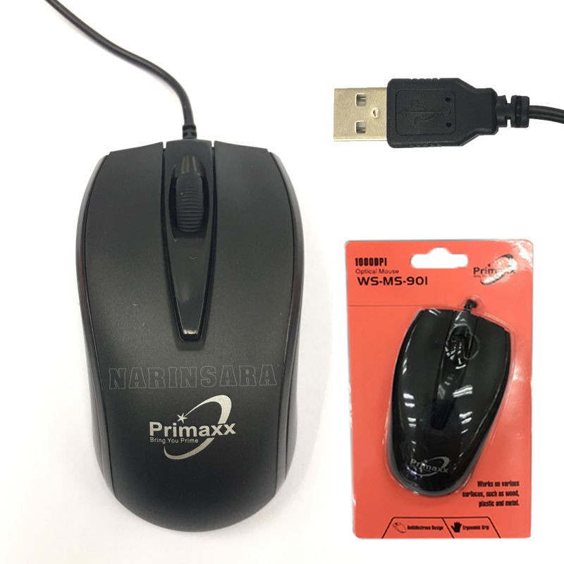 Primaxx WS-MS-901 MOUSE USB Optical เมาส์มีสาย | Shopee Thailand
