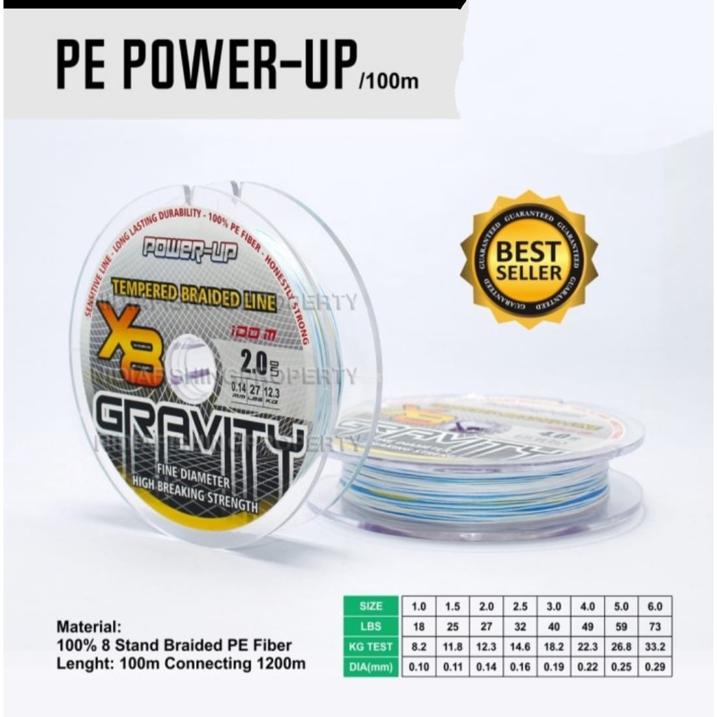 Pe POWER UP GRAVITY STRINGS 8X MULTY 100m เชื่อมต่อ | Shopee Thailand