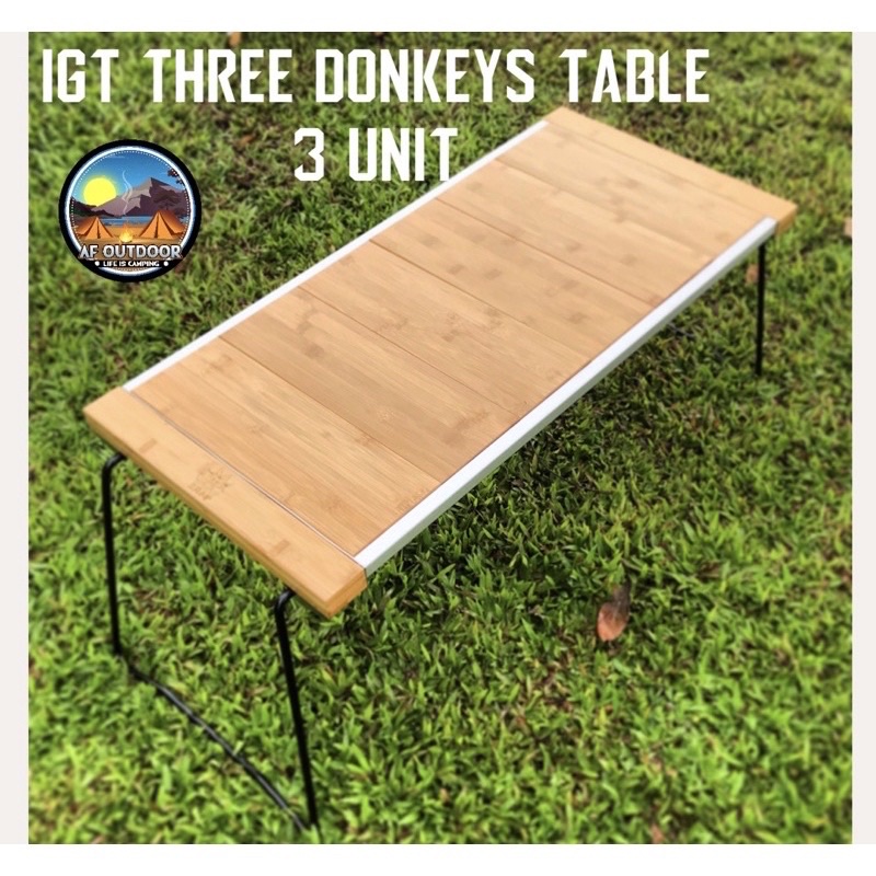 Three donkeys bamboo IGT Folding Table | Shopee Thailand