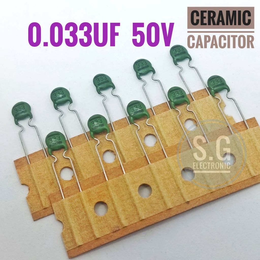 ((ชุด 10ชิ้น)) 0.033uF 50v / 33nF / 333 / Ceramic Capacitor / เซรามิก ...