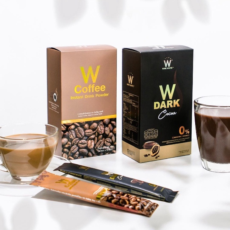 W Choco / W Coffee / W dark Winkwhite วิงค์ไวท์ 0 แคลลอรี่ ชงดื่ม [10 ซอง] W COFFEE WINKWHITE ...