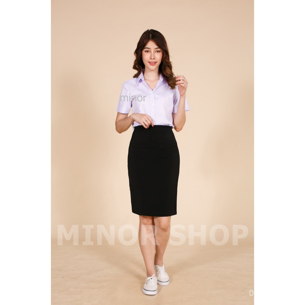กระโปรงทรงเอ กระโปรงนักศึกษา ยาว20,22,24นิ้ว ผ่าหลัง (ผ้าฮานาโกะผ้ายืด ...