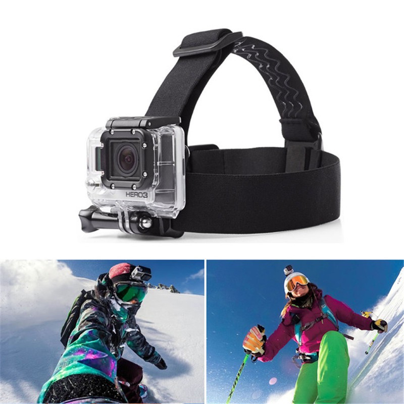 สายคล้องแบบยืดหยุ่นสำหรับกล้อง GoPro สายรัดศีรษะ Elastic Head Strap for ...