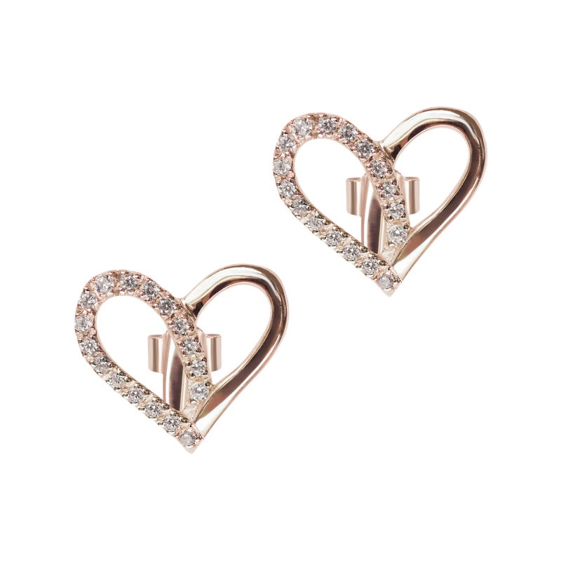 A.CEMI Love Peace Stud Earring / Sterling Silver Gold Plated ต่างหูเงิน ...