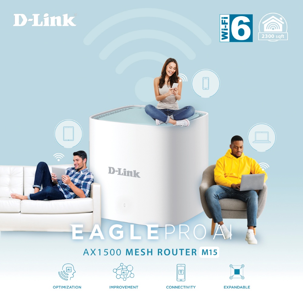 D-Link Eagle Pro AI M15 AX1500 Mesh Router เร้าเตอร์ Wi-Fi 6 รุ่นใหม่ ...