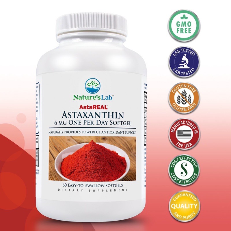 พร้อมส่ง แพ็คเกจใหม่ Nature’sLab AstaReal Astaxanthin 6 mg 60 Caps ...