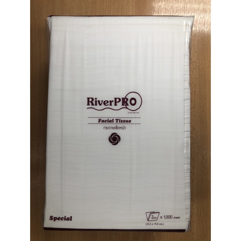 กระดาษเช็ดหน้า RiverPro แบบเติม ชนิดแผ่น 1000แผ่น/ห่อ หนา2ชั้น กระดาษ ...