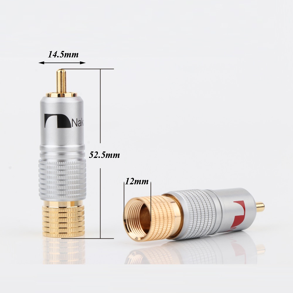 Nakamichi RCA Plugs Locking Connector 10mm (N15) หัว RCA นากามิชิ แบบขันล็อคได้ 24K Gold plated ...