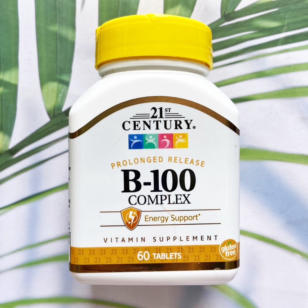 วิตามินบีรวม B-100 Complex, Prolonged Release 60 Tablets (21st Century ...