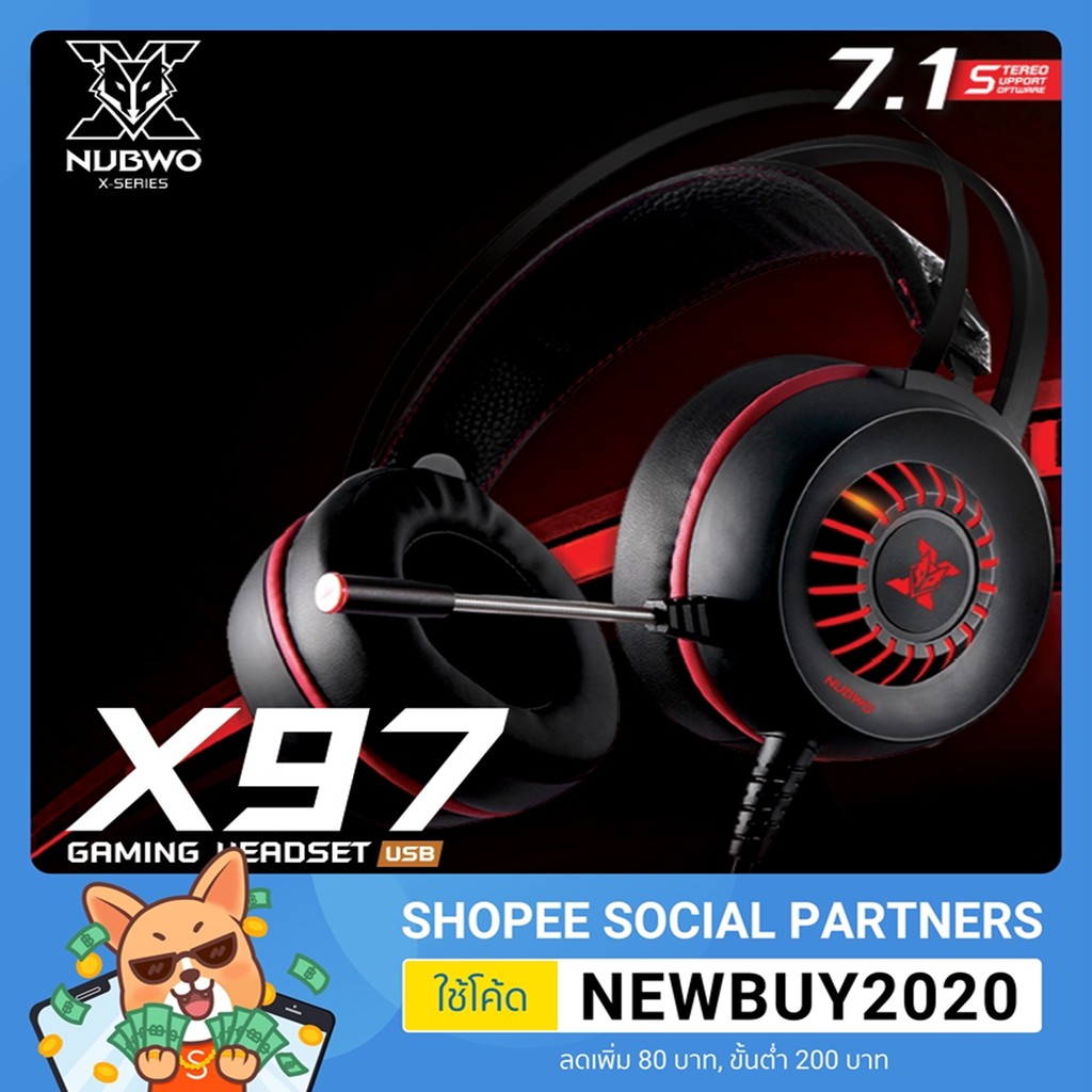 NUBWO X97 GamingHeadset กับเสียงแบบ 7.1 Surround Sound หูฟังเกมส์มิ่ง ...