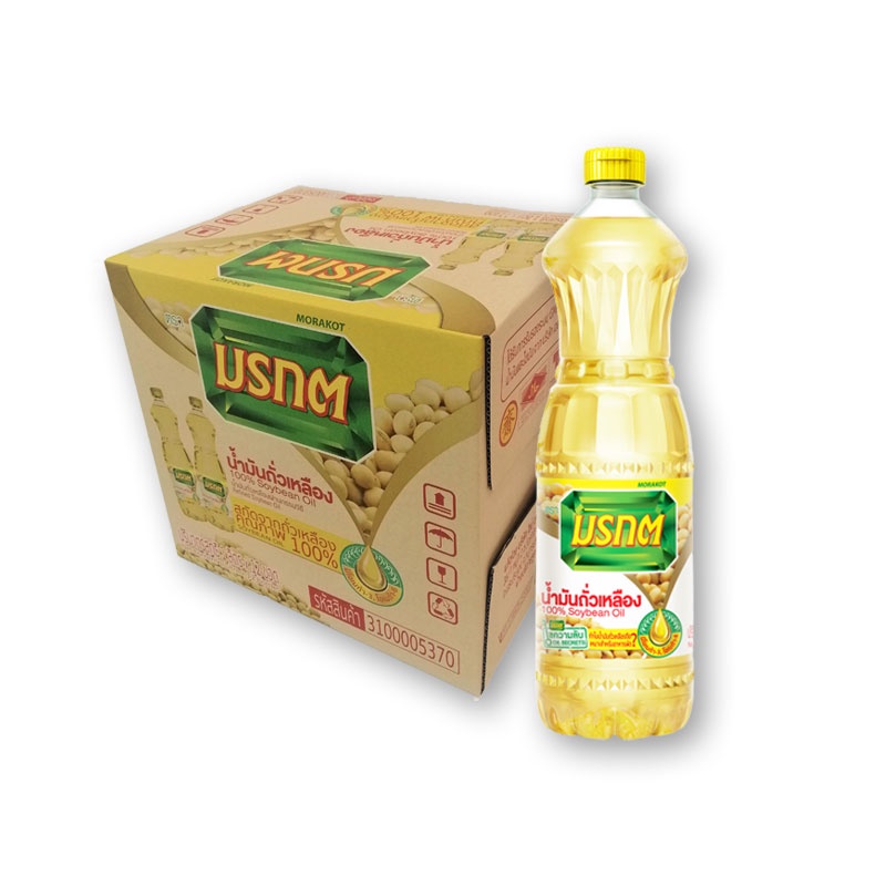 Morakot Soybean Oil 1 liter x 12 bottles.มรกต น้ำมันถั่วเหลือง 1 ลิตร x ...