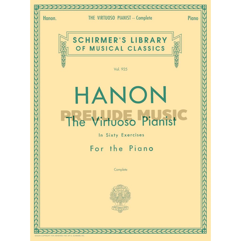 (Piano) HANON – VIRTUOSO PIANIST IN 60 EXERCISES – COMPLETE Schirmer's ...