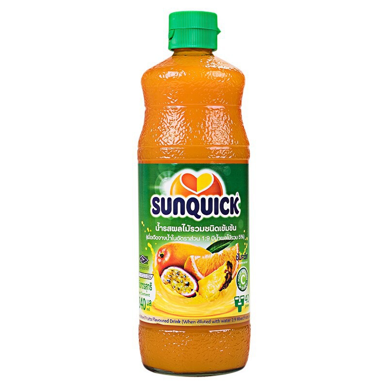 Sunquick น้ำรสผลไม้รวม ซันควิก สูตรเข้มข้น ขนาด 840ml/ขวด ยกแพ็ค 2ขวด ...