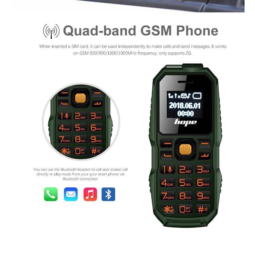 มือถือจิ๋วโทรศัพท์จิ๋วใส่ได้ 2 ซิม mini phone dual sim รุ่น Hope Mini ...