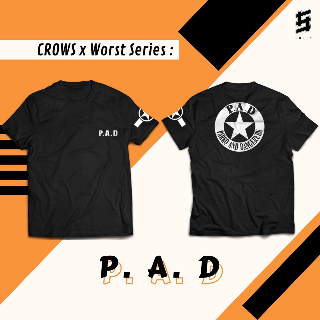 เสื้อยืดผู้ชาย เสื้อยืด ผ้าฝ้าย พิมพ์ลาย Crows X Worst Series Parko and ...