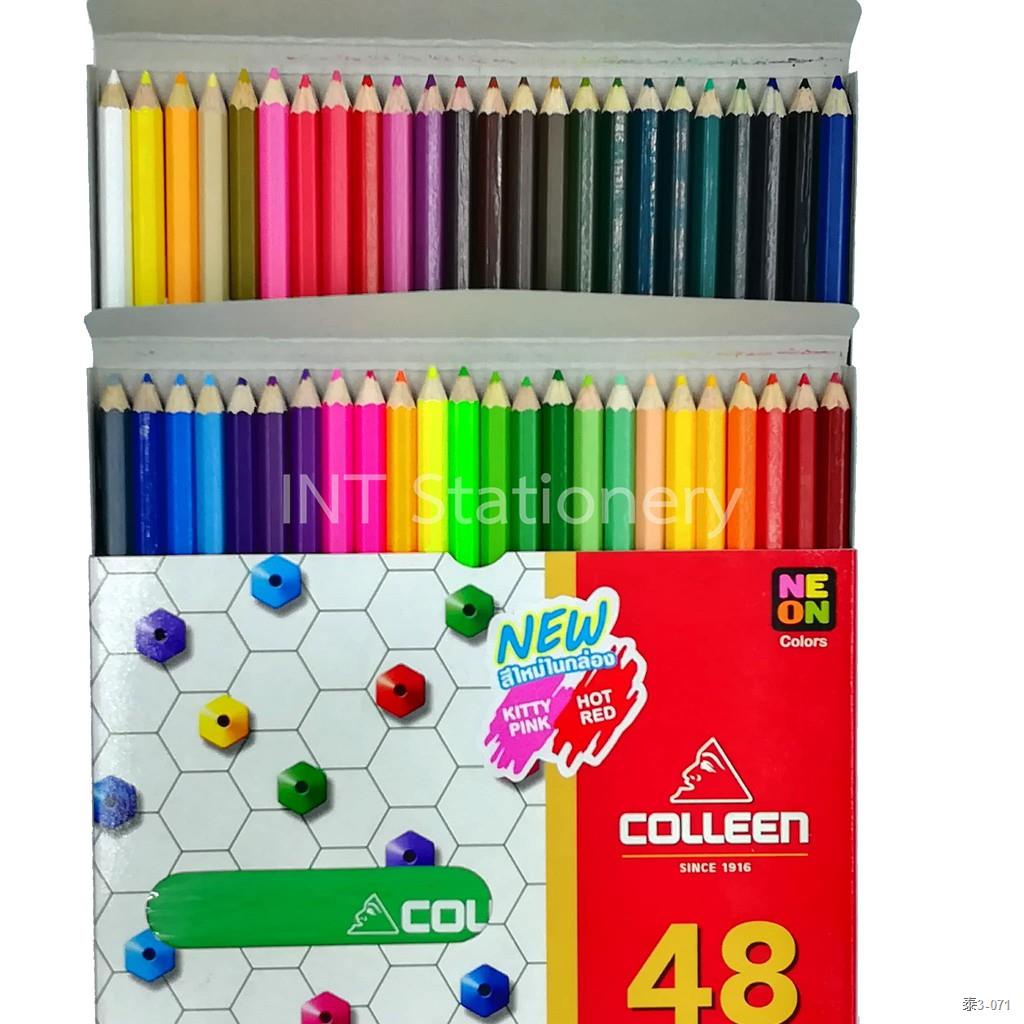 ۞☎♙ดินสอสีไม้ 48 สี 48 แท่ง หัวเดียว COLLEEN NEON | Shopee Thailand