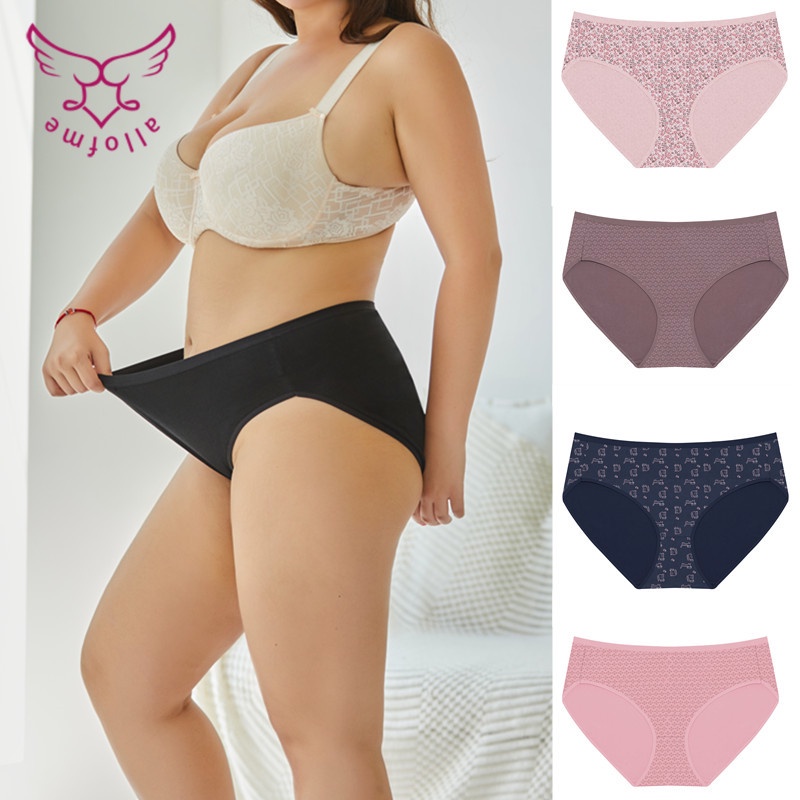 Allofme XL-5XL กางเกงชั้นใน ผ้าฝ้าย ระบายอากาศ ใส่สบาย พลัสไซซ์ สําหรับผู้หญิง | Shopee Thailand