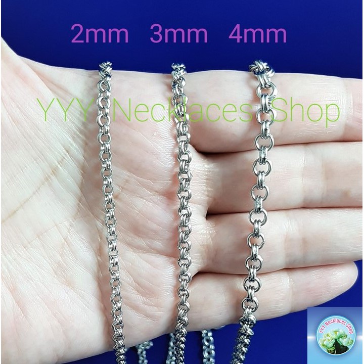 สร้อยคอสแตนเลสแท้ สินค้าไทย ลายห่วงคู่ สร้อยคอห้อยพระ ผู้หญิง ผู้ชาย ...